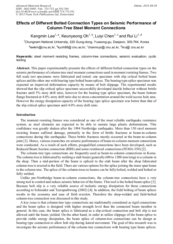 Effects of Different Bolted Connection Types on Seismic Performance of ...