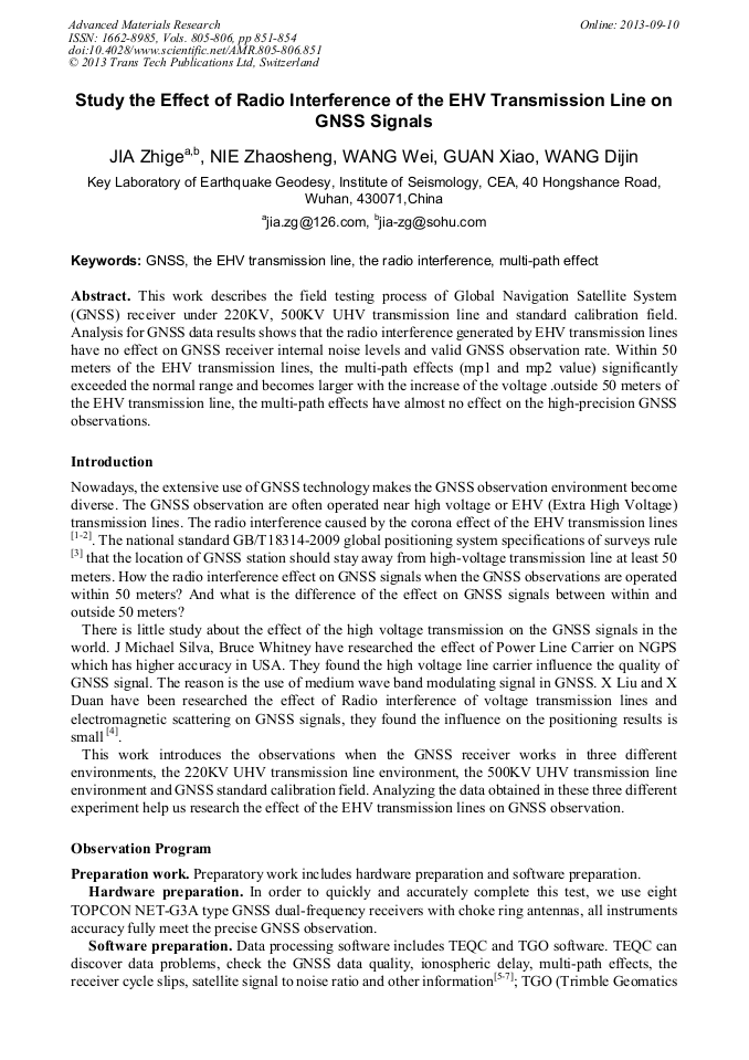 Study the Effect of Radio Interference of the EHV Transmission Line on ...