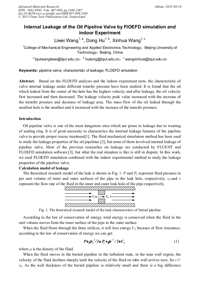 Internal Leakage of the Oil Pipeline Valve by FlOEFD Simulation and ...