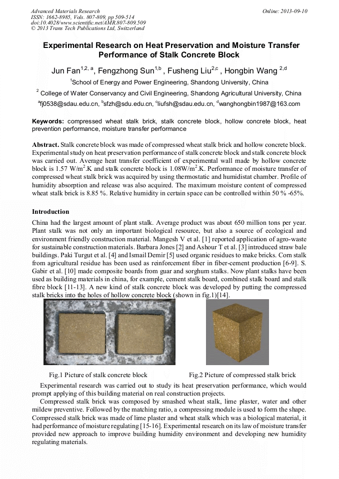 Experimental Research on Heat Preservation and Moisture Transfer ...