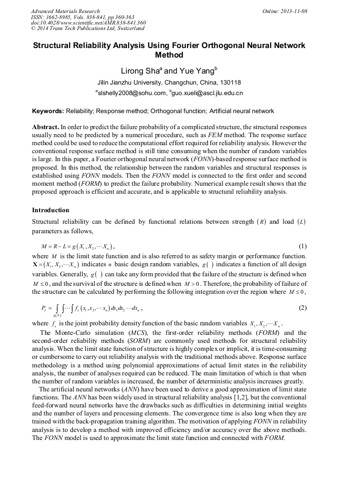 Structural Reliability Analysis Using Fourier Orthogonal Neural Network ...