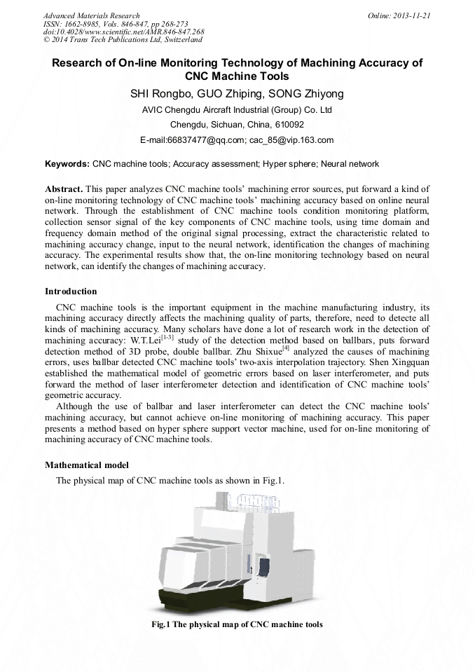 Research of On-Line Monitoring Technology of Machining Accuracy of CNC ...