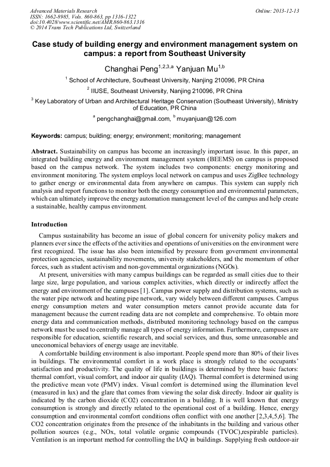 Case Study of Building Energy and Environment Management System on ...