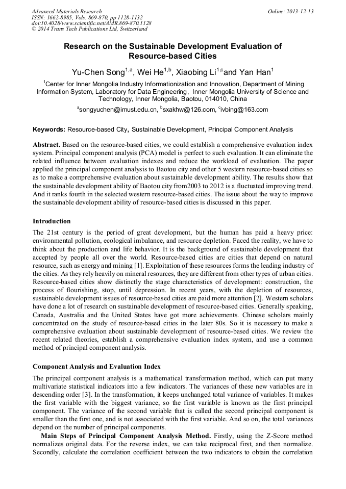 Research on the Sustainable Development Evaluation of Resource-Based ...