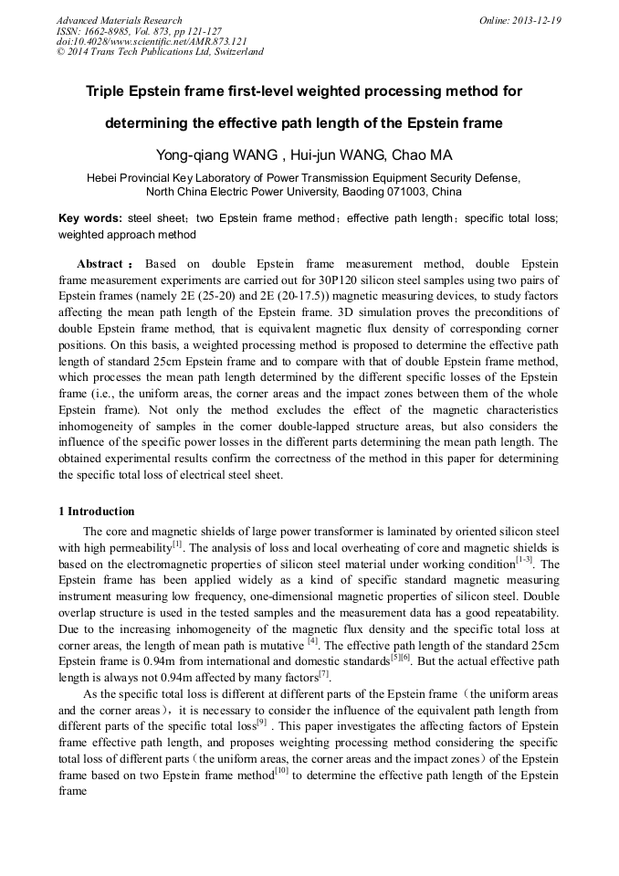 Triple Epstein Frame First-Level Weighted Processing Method for ...