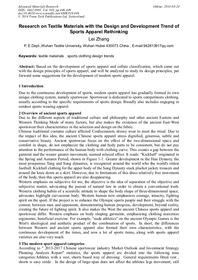 Research on Textile Materials with the Design and Development Trend of ...