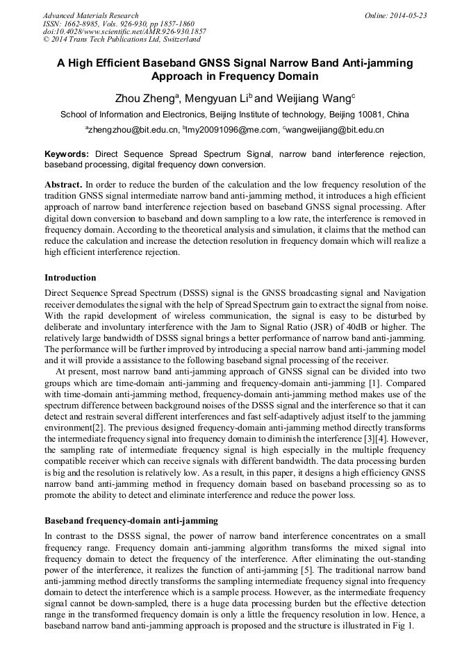 A High Efficient Baseband GNSS Signal Narrow Band Anti-Jamming Approach ...