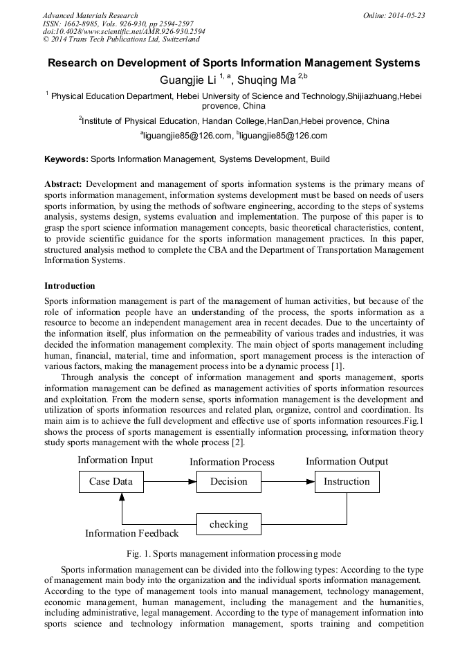 Research on Development of Sports Information Management Systems ...