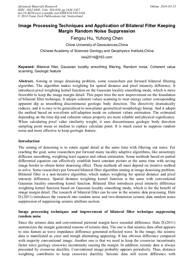 Image Processing Techniques and Application of Bilateral Filter Keeping ...