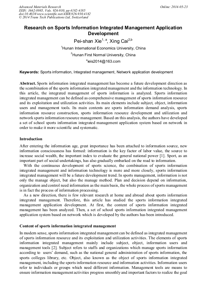 Research on Sports Information Integrated Management Application ...