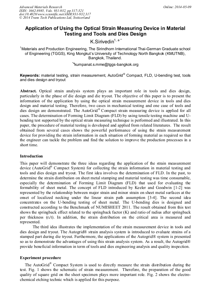 Application of Using the Optical Strain Measuring Device in Material ...