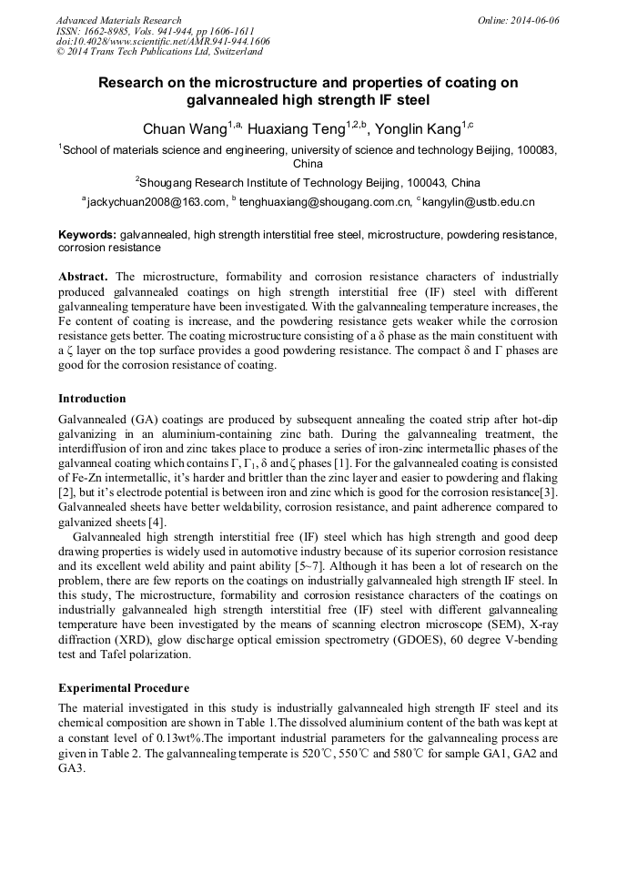 Research on the Microstructure and Properties of Coating on ...