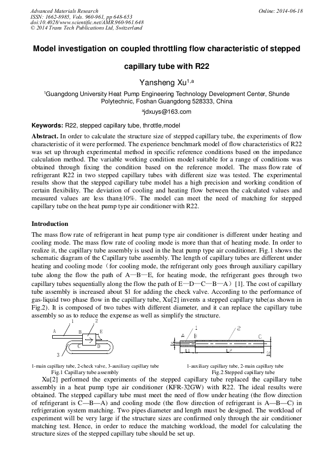 Model Investigation on Coupled Throttling Flow Characteristic of ...