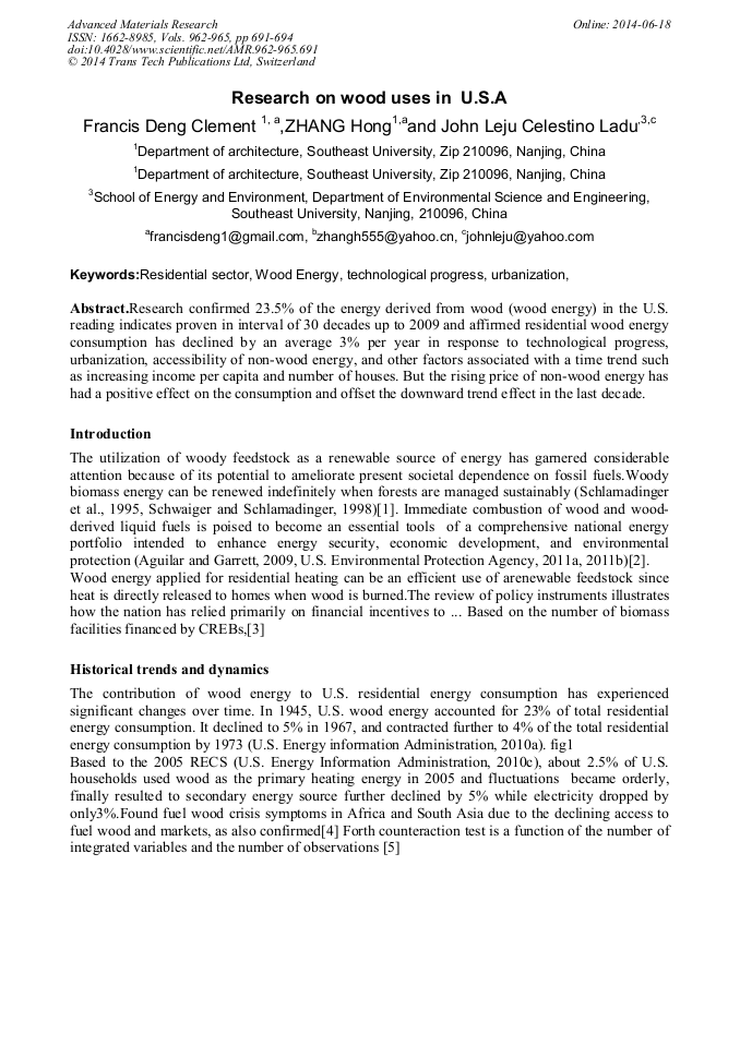 Research on Wood Uses in u.s.a | Scientific.Net