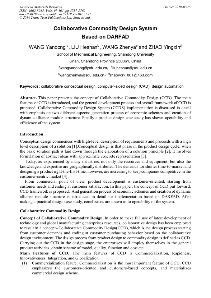 Collaborative Commodity Design System Based on DARFAD | Scientific.Net