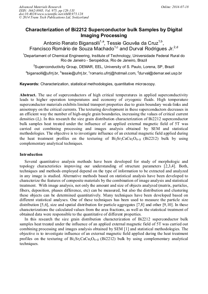 Characterization of Bi2212 Superconductor Bulk Samples by Digital Image ...