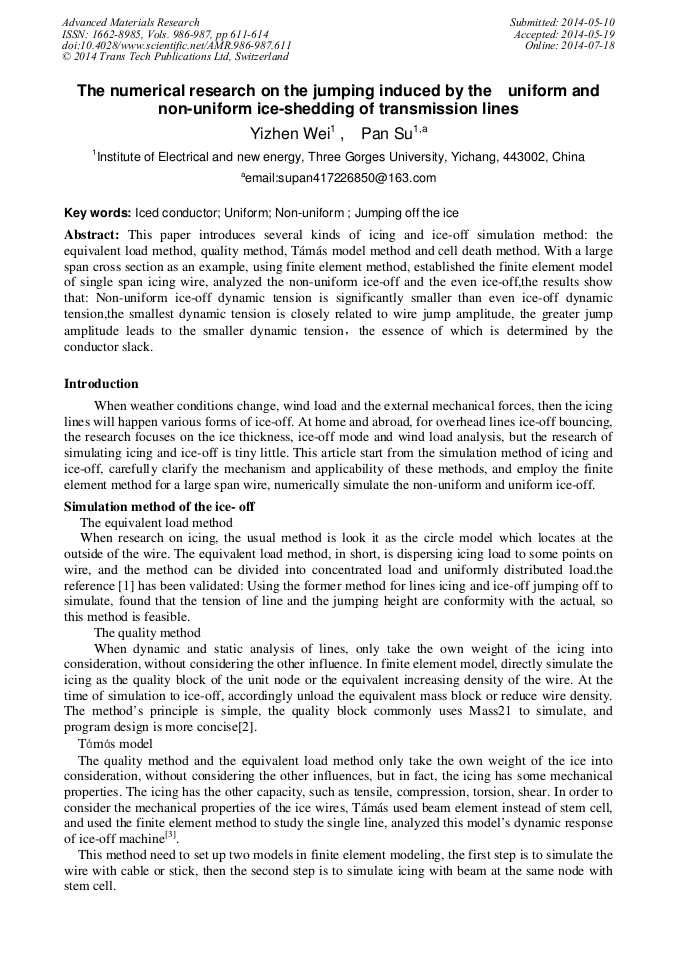 The Numerical Research on the Jumping Induced by the Uniform and Non ...