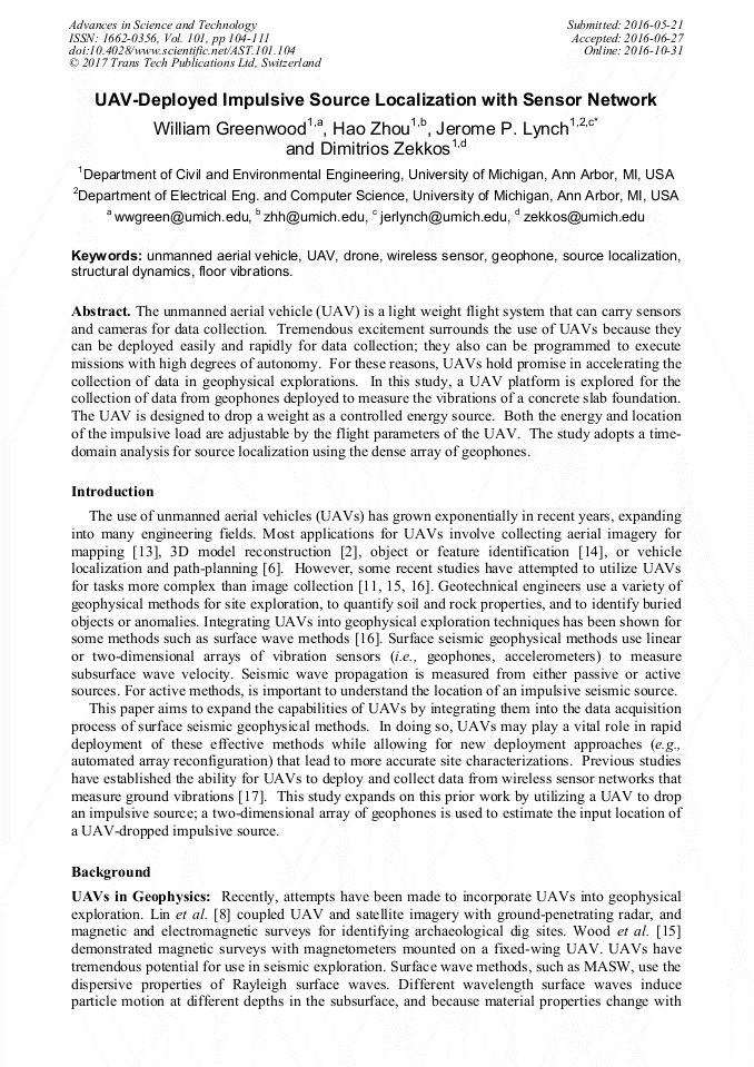 UAV-Deployed Impulsive Source Localization with Sensor Network ...