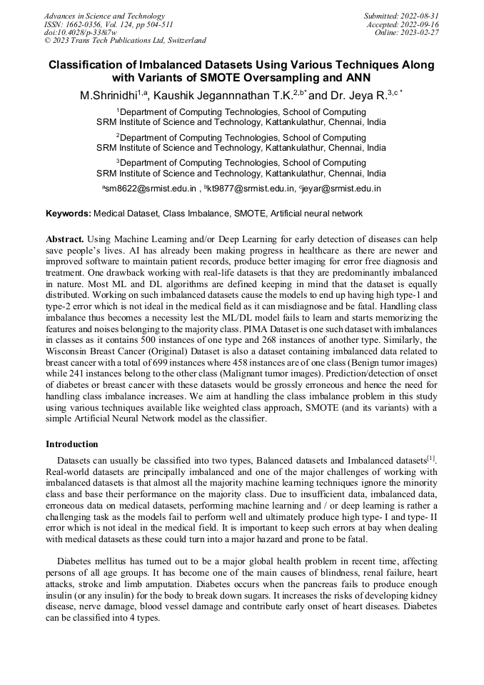 Classification Of Imbalanced Datasets Using Various Techniques Along With Variants Of Smote