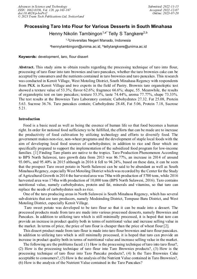 Processing Taro into Flour for Various Desserts in South Minahasa ...