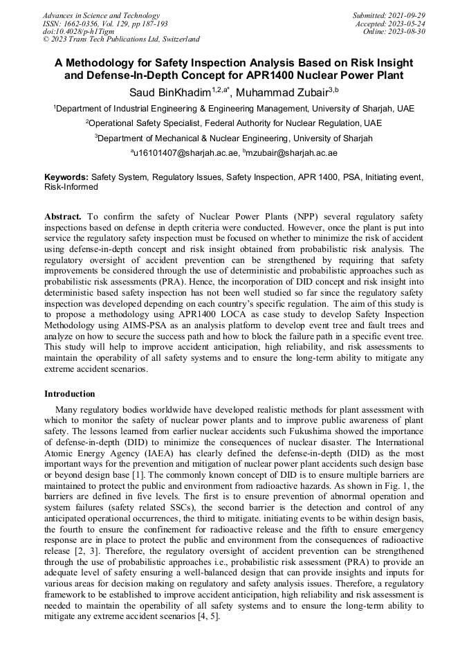 A Methodology for Safety Inspection Analysis Based on Risk Insight and ...