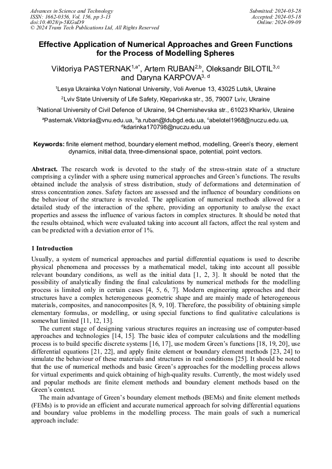Effective Application of Numerical Approaches and Green Functions for ...
