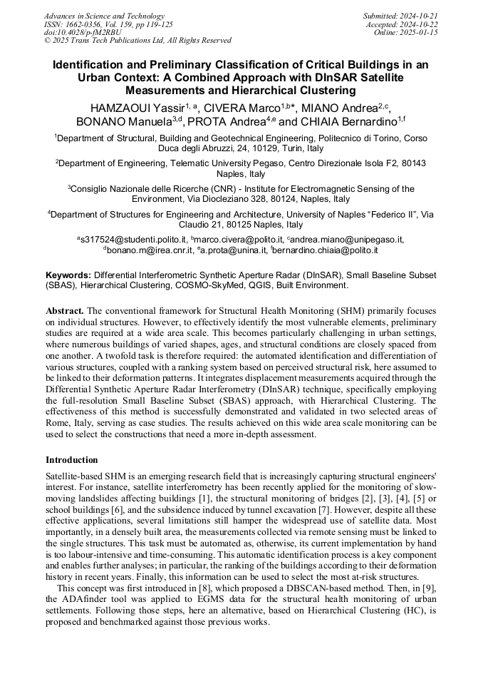 Identification and Preliminary Classification of Critical Buildings in ...