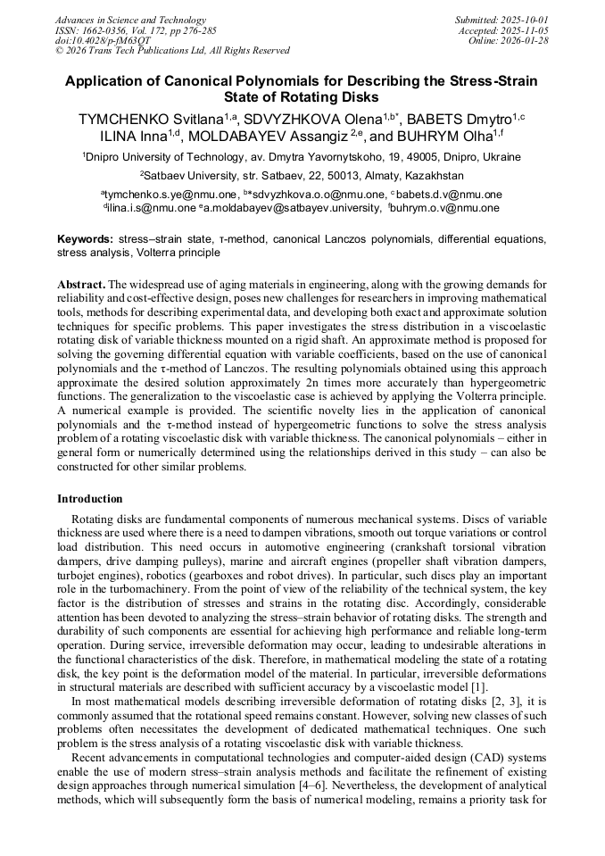 Application of Canonical Polynomials for Describing the Stress-Strain ...