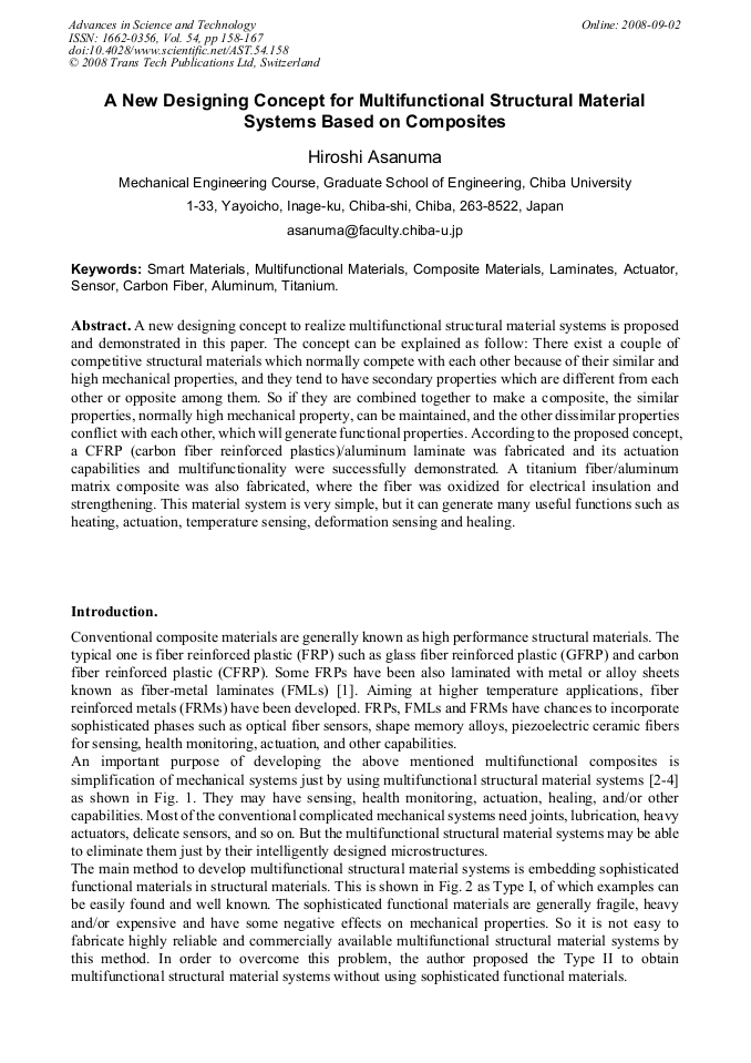 A New Designing Concept for Multifunctional Structural Material Systems ...