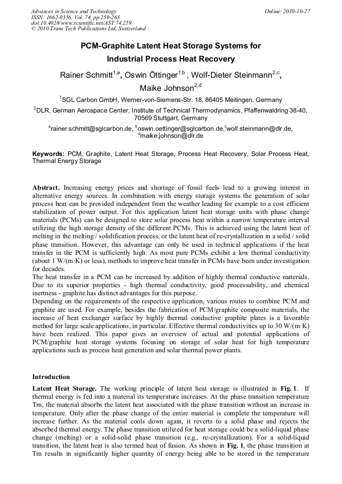 PCM-Graphite Latent Heat Storage Systems for Industrial Process Heat ...