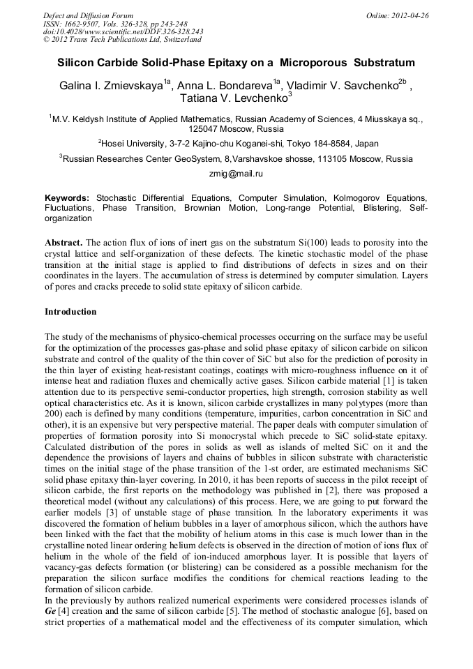 Silicon Carbide Solid-Phase Epitaxy on a Microporous Substratum ...