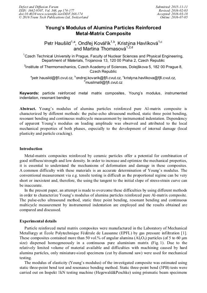 Young’s Modulus of Alumina Particles Reinforced Metal-Matrix Composite ...