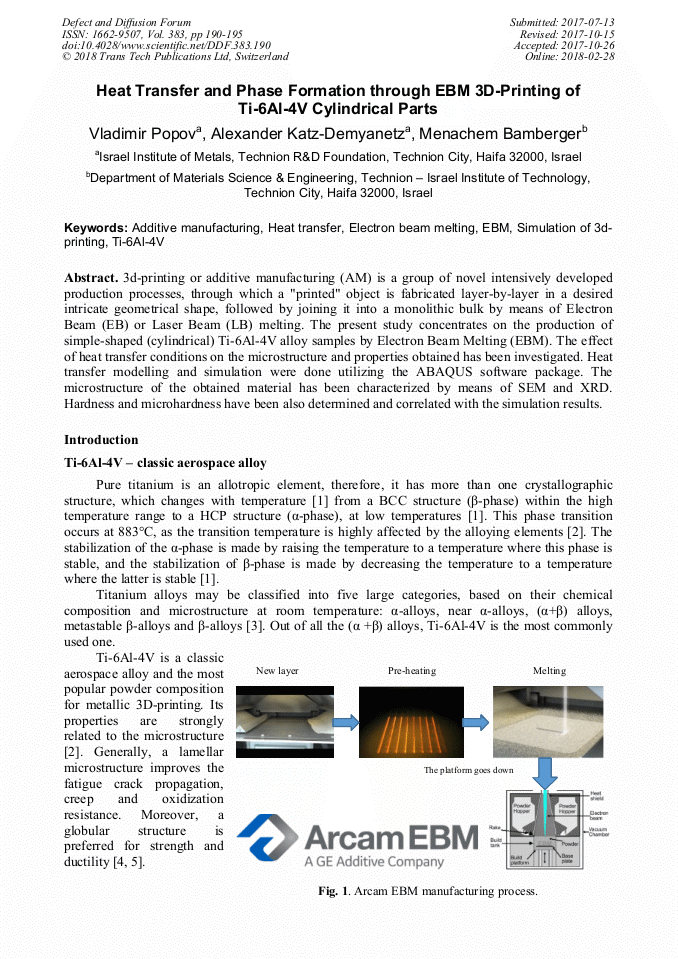 Heat Transfer and Phase Formation through EBM 3D-Printing of Ti-6Al-4V ...