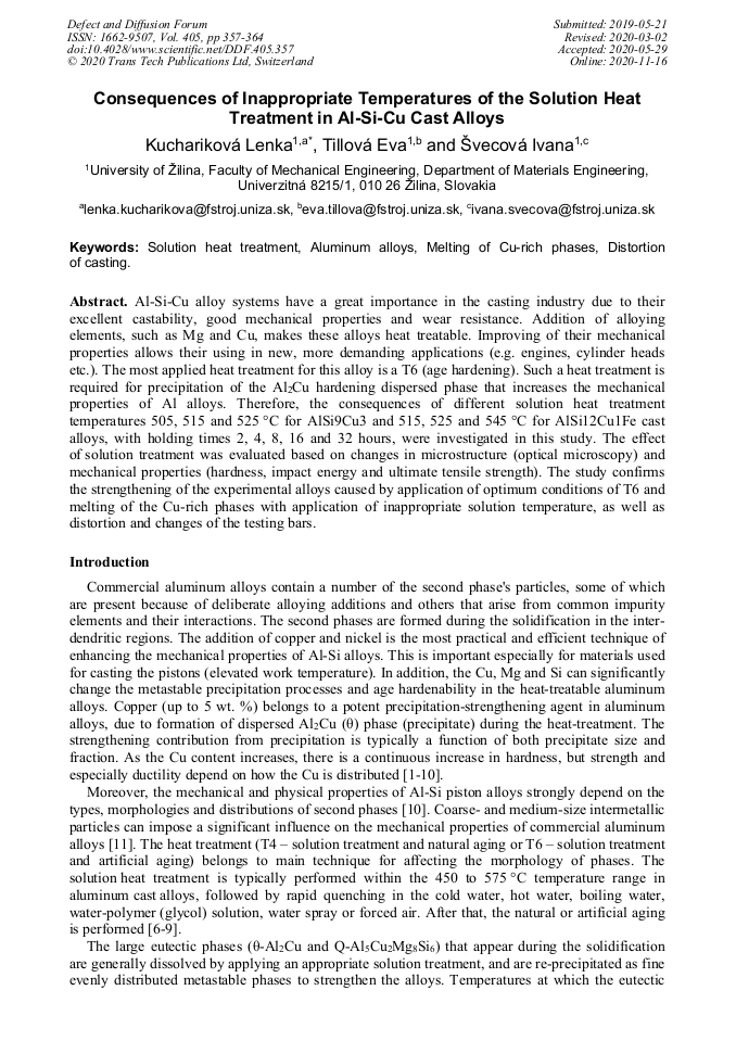 Consequences of Inappropriate Temperatures of the Solution Heat ...