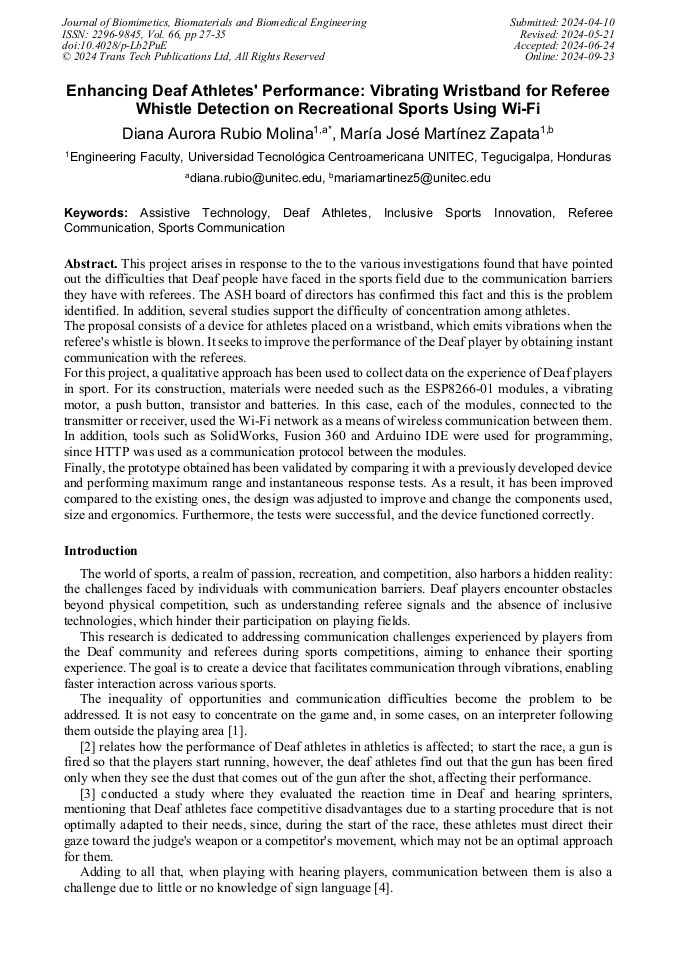 Enhancing Deaf Athletes' Performance: Vibrating Wristband for Referee ...