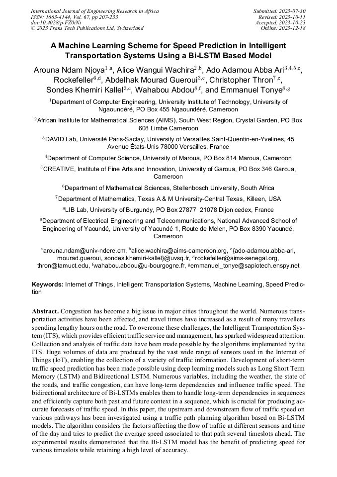 A Machine Learning Scheme for Speed Prediction in Intelligent ...