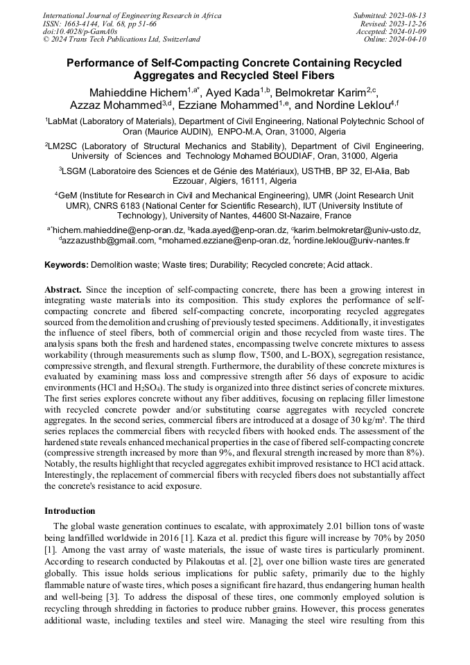 Performance of Self-Compacting Concrete Containing Recycled Aggregates ...