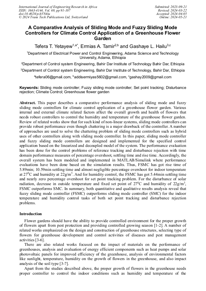 A Comparative Analysis of Sliding Mode and Fuzzy Sliding Mode ...