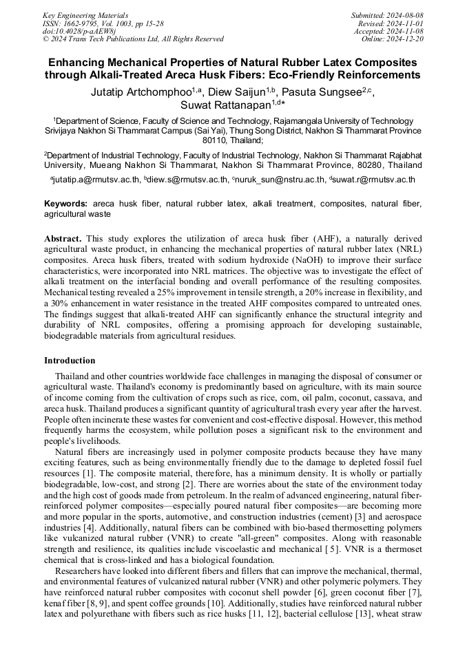 Enhancing Mechanical Properties of Natural Rubber Latex Composites ...