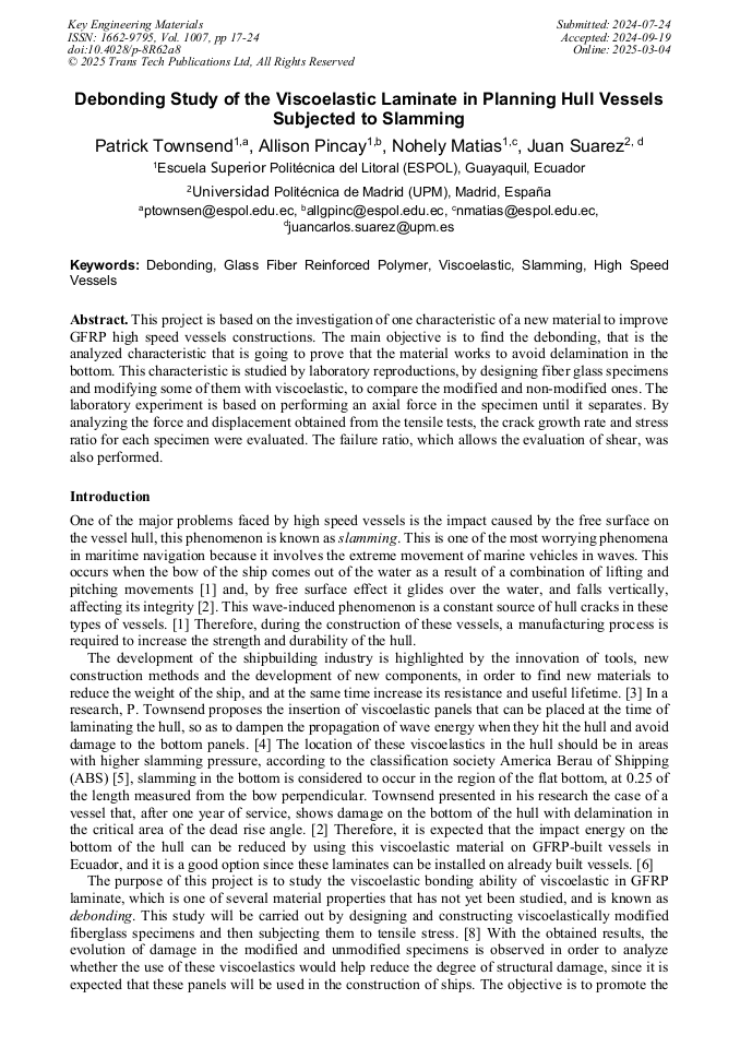 Debonding Study of the Viscoelastic Laminate in Planning Hull Vessels ...