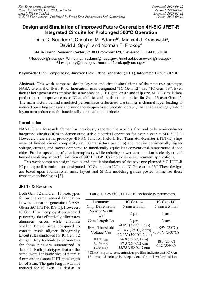 Design and Simulation of Improved Future Generation 4H-SiC JFET-R ...