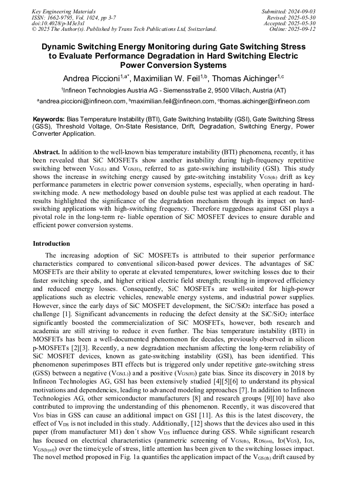 Dynamic Switching Energy Monitoring during Gate Switching Stress to ...
