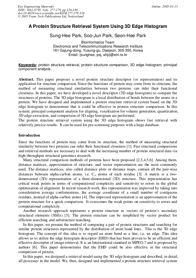 A Protein Structure Retrieval System Using 3D Edge Histogram ...