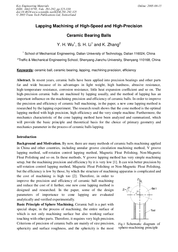 Lapping Machining of High-Speed and High-Precision Ceramic Bearing ...