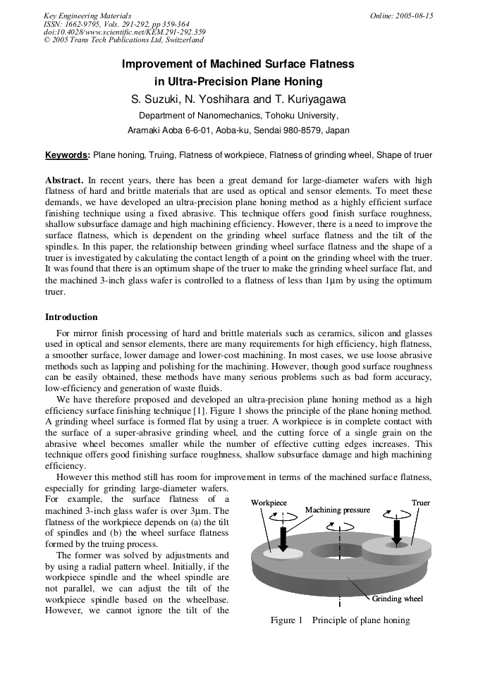 Improvement of Machined Surface Flatness in Ultra-Precision Plane ...
