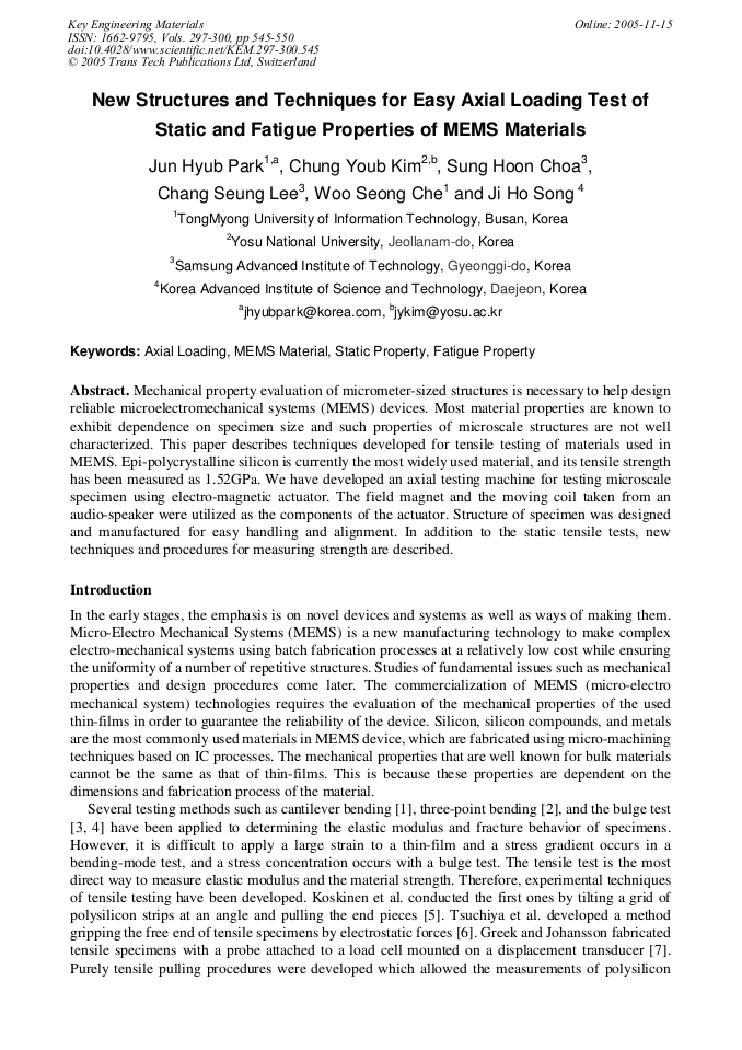 New Structures and Techniques for Easy Axial Loading Test of Static and ...