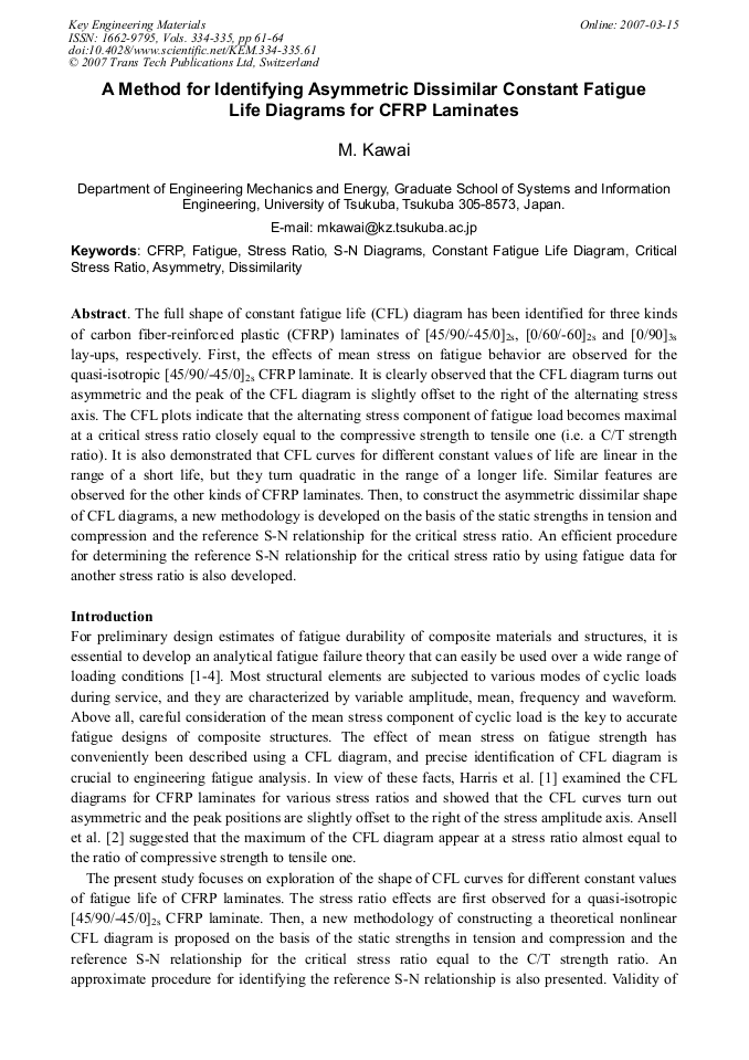 A Method for Identifying Asymmetric Dissimilar Constant Fatigue Life ...