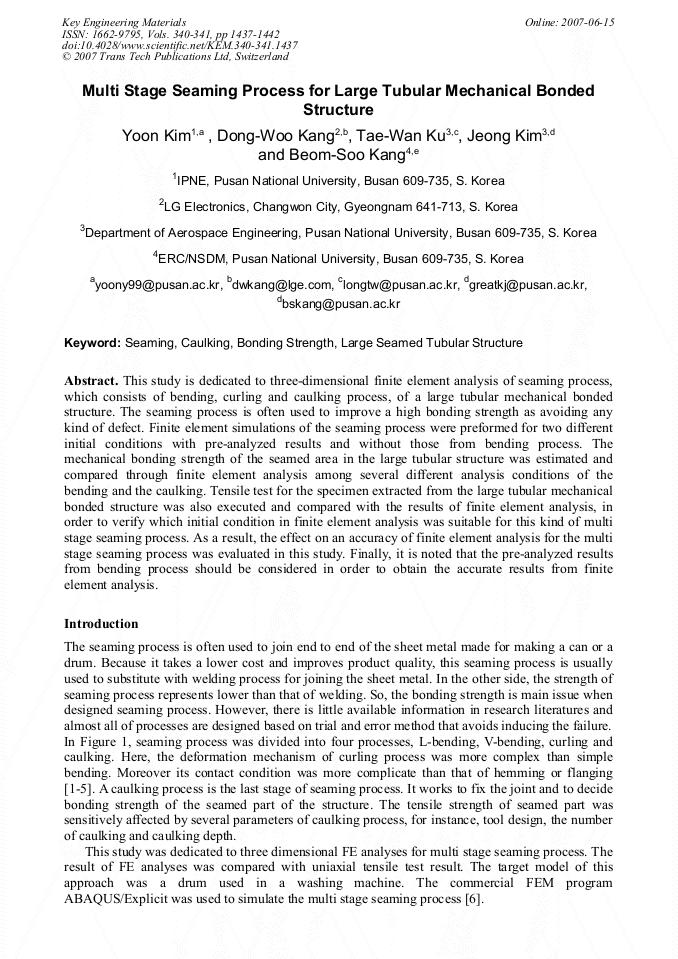 Multi Stage Seaming Process for Large Tubular Mechanical Bonded ...