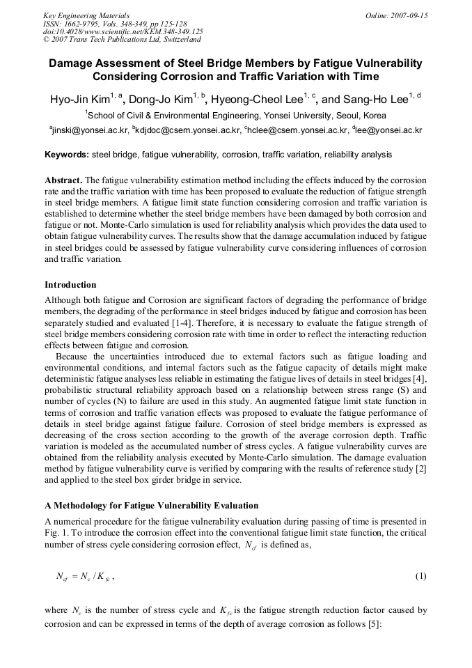 Damage Assessment of Steel Bridge Members by Fatigue Vulnerability ...