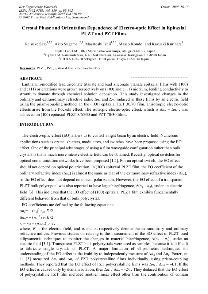 Crystal Phase and Orientation Dependence of Electro-Optic Effect in ...